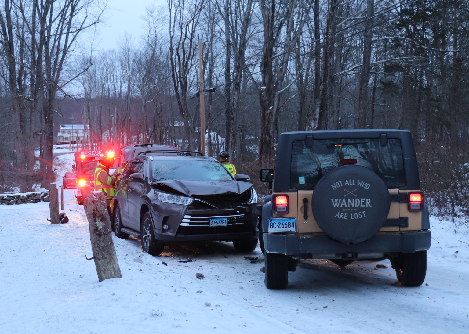 Two-Vehicle Crash On Icy Zoar Road - Sandy Hook Volunteer Fire & Rescue ...