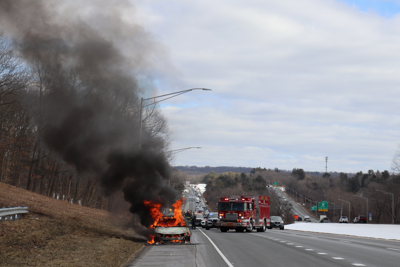 Driver Safe After Fire Engulfs & Destroys Camry - Sandy Hook Volunteer ...